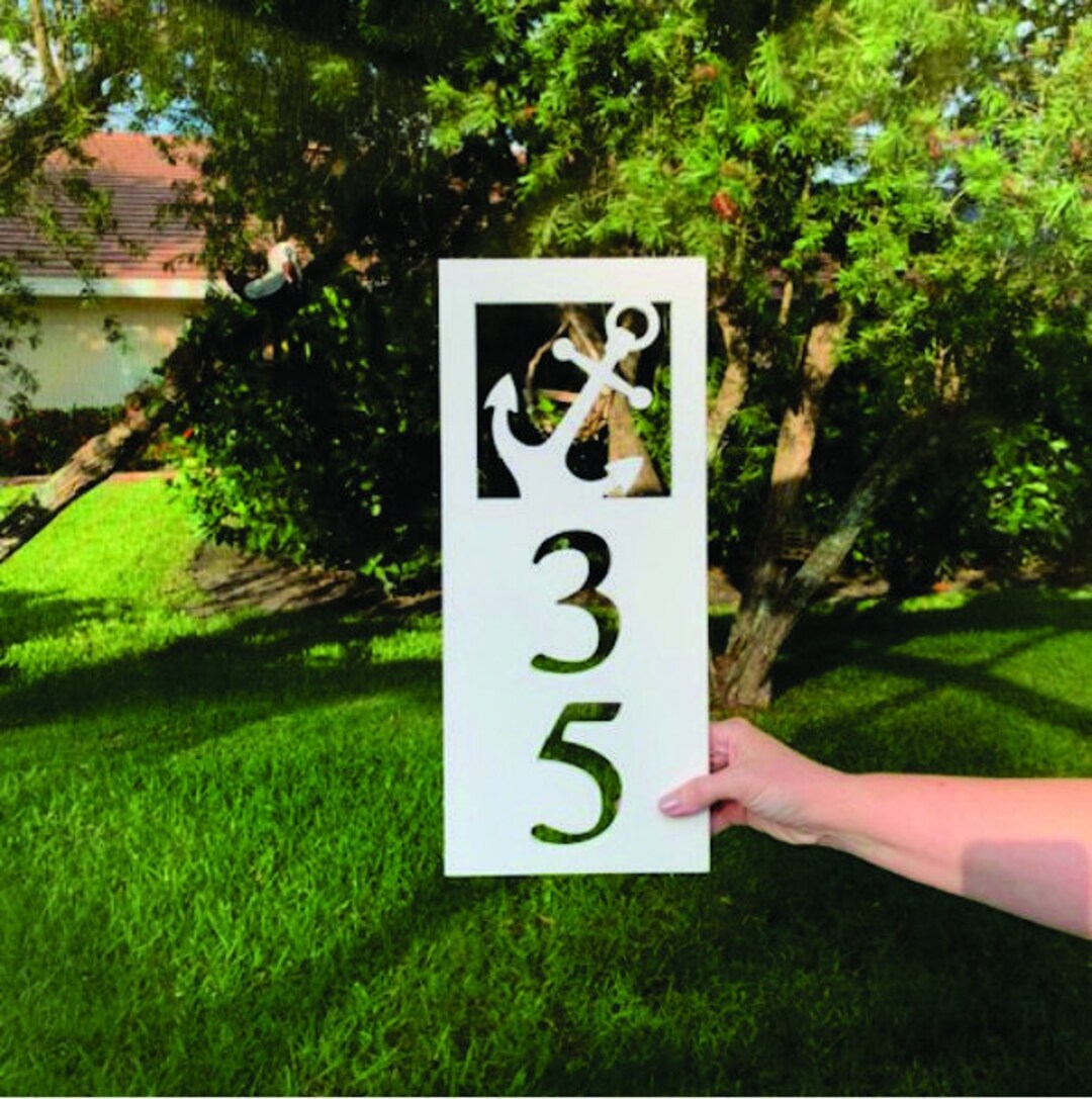 House Number Plaque Boxed - Anchor, Address Plaque, Address Sign ...