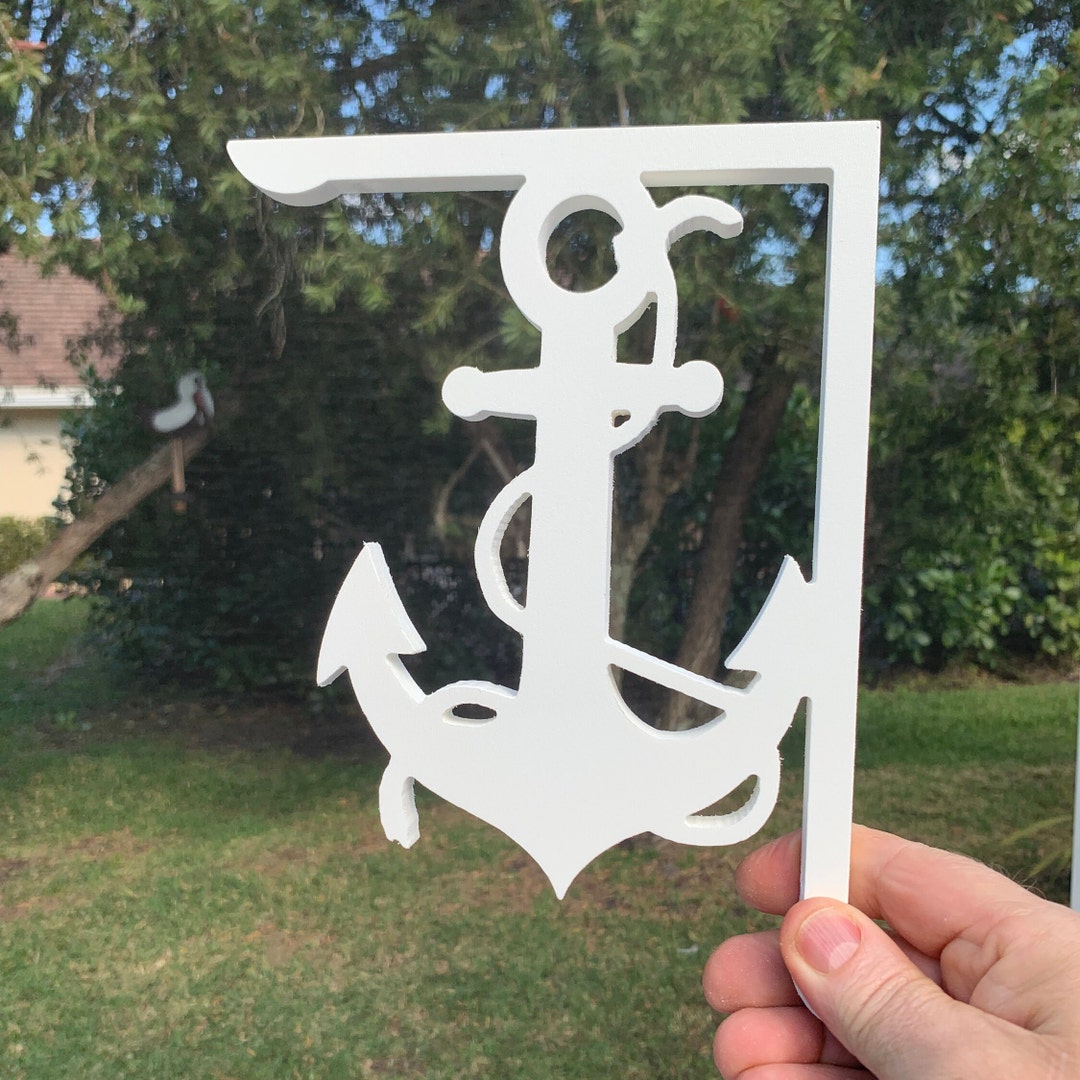 Mailbox Bracket Anchor W/rope Small 7x9 Inch, Custom Mailbox, Coastal ...