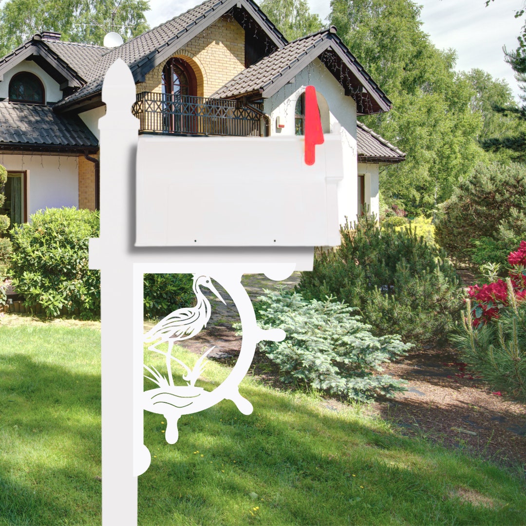 Mailbox Bracket - Ship's Wheel Heron Large 16x21 Inch, Custom, Coastal ...