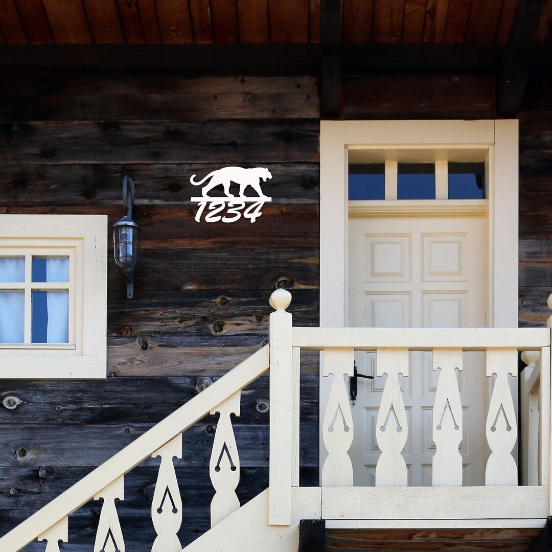 House Number Sign, Panther, Address Plaque, Address Sign, Custom ...