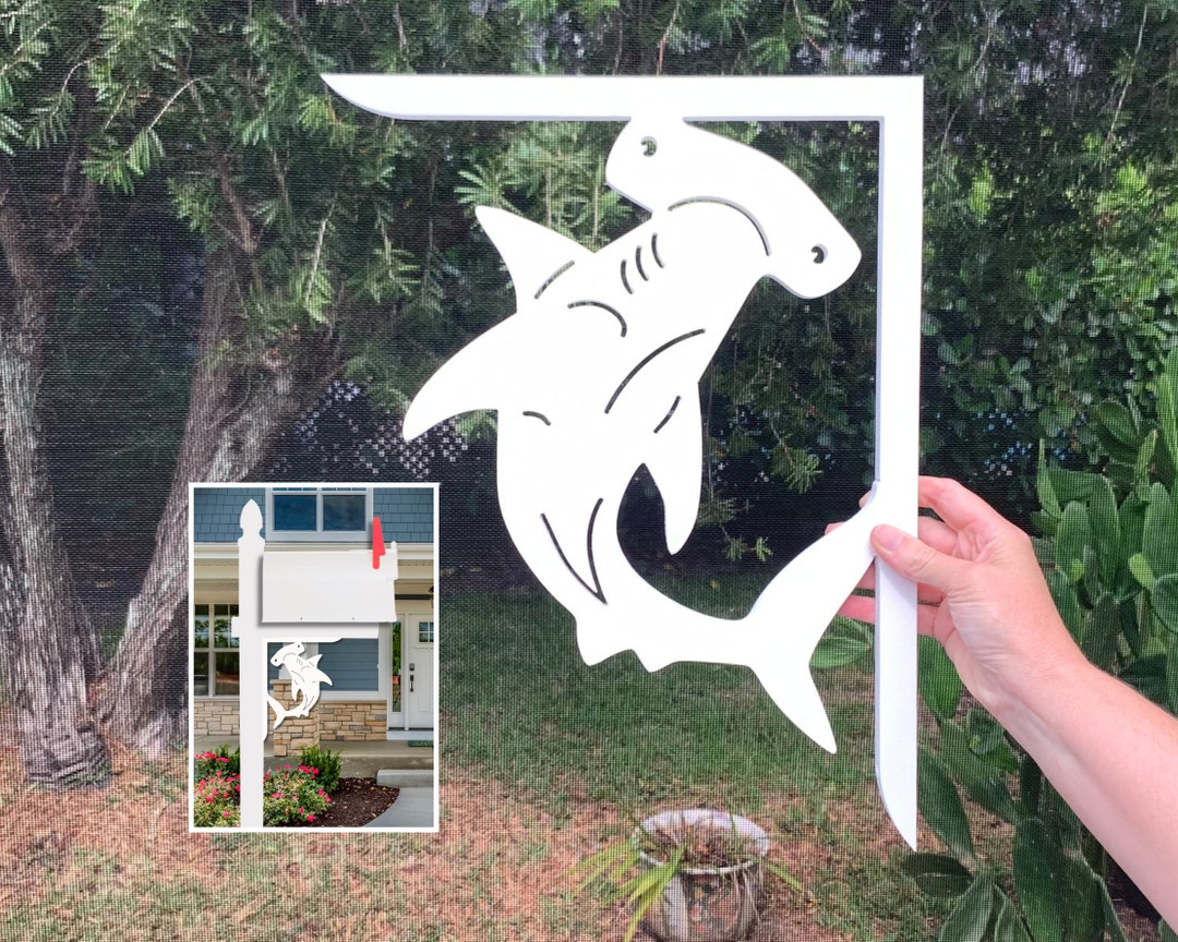 Mailbox Bracket - Hammerhead Shark Medium 12x16 Inch, Custom Mailbox ...