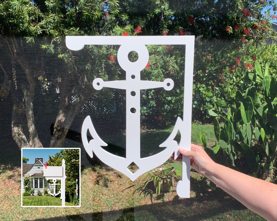 Mailbox Bracket - Anchor Large 16x21 Inch, Custom, Coastal, Tropical ...