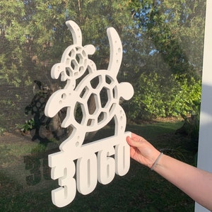 House Number Sign, Turtle & Baby New Design, Address Plaque, Address ...