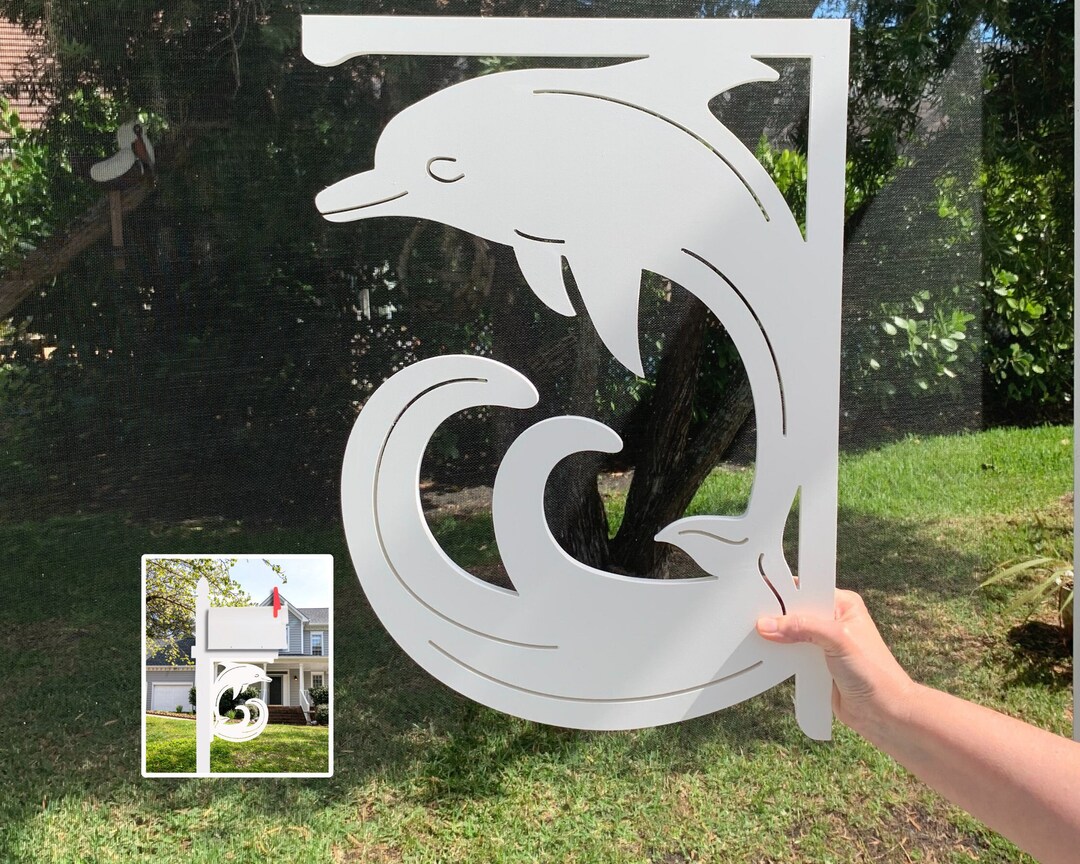 Dolphin Mailbox Bracket – Coastal Tropical Outdoor Decor, 16x21 Inch - Etsy
