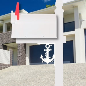Mailbox Bracket - Anchor W/rope Small 7x9 Inch, Custom Mailbox, Coastal ...