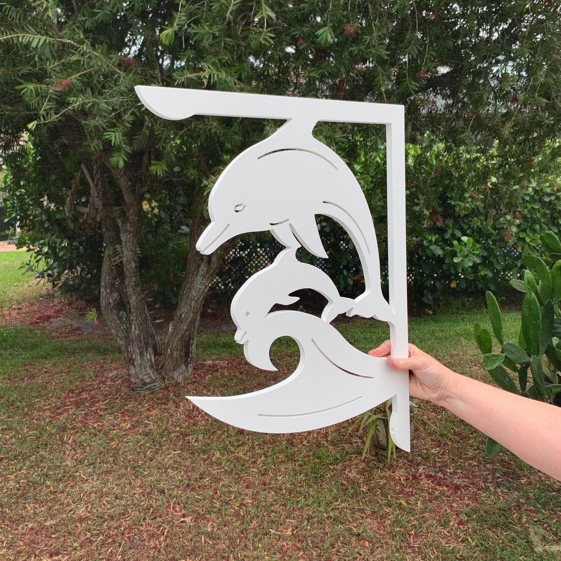 Mailbox Bracket - Dolphin With Baby, Large 16x21 Inch, Custom, Coastal ...