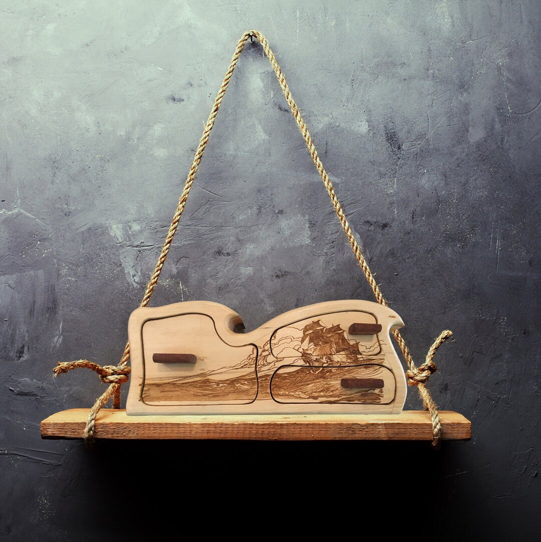 Solid Wood Box W/drawers - Pirate Ship, Jewelry Box, Handcrafted ...