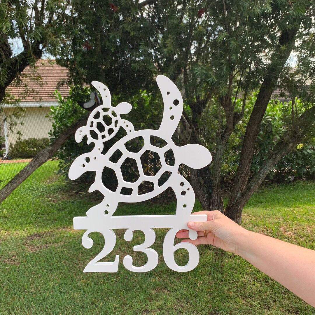 House Number Sign, Turtle & Baby New Design, Address Plaque, Address ...