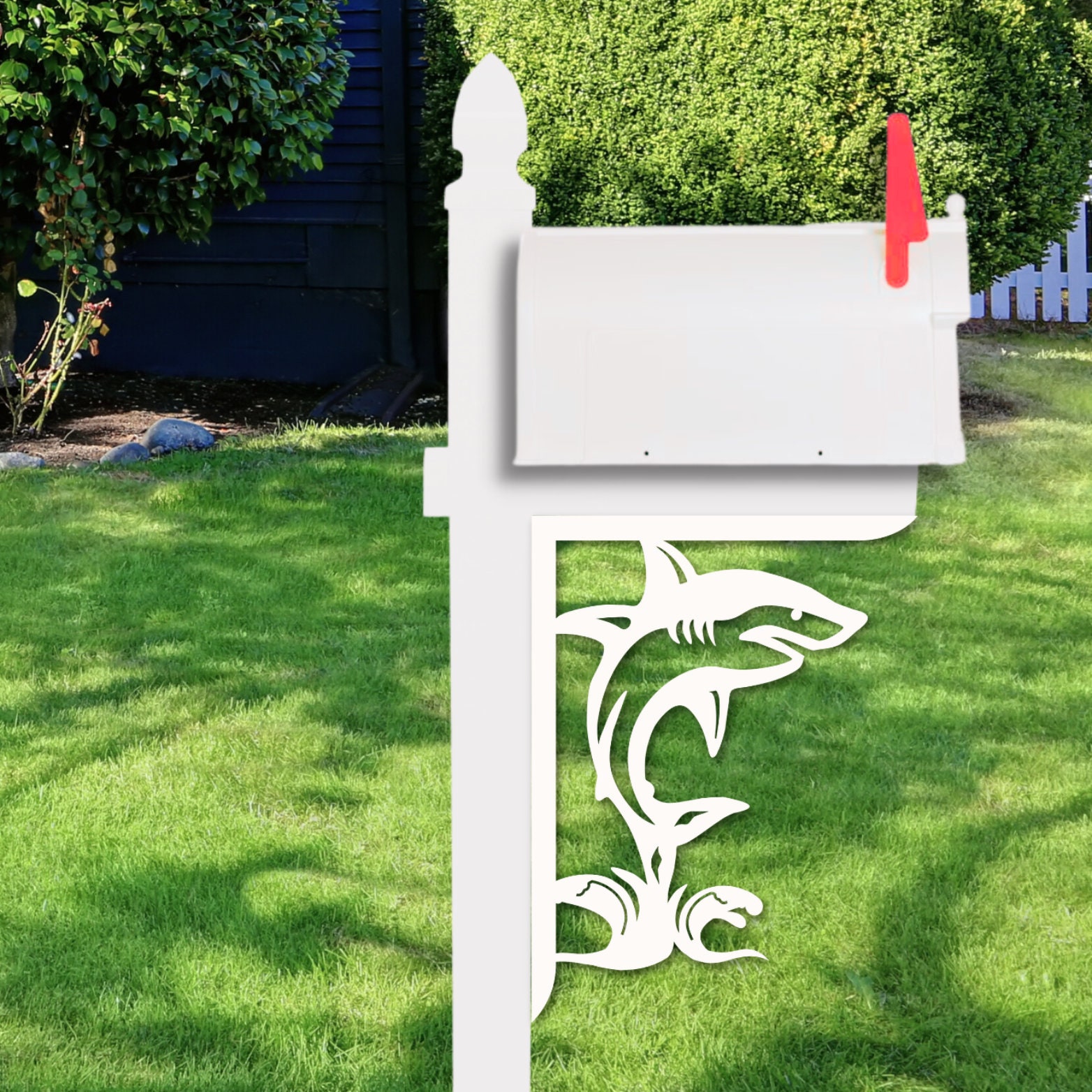 Mailbox Bracket - Shark Large 16x21 Inch, Custom, Coastal, Tropical ...