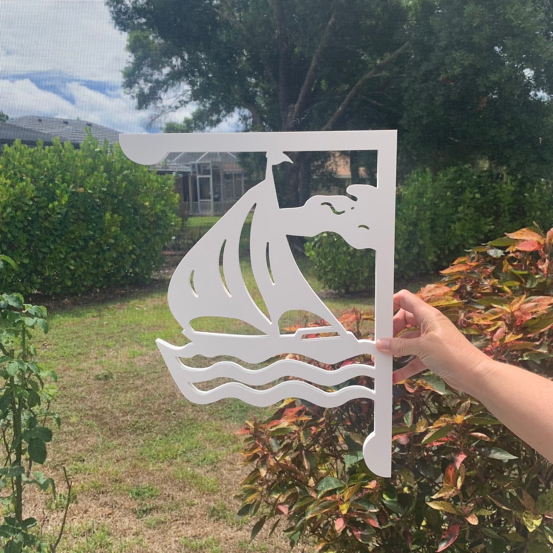 Sailboat Mailbox Bracket – Coastal PVC Outdoor Decor (12x16 Inch) - Etsy