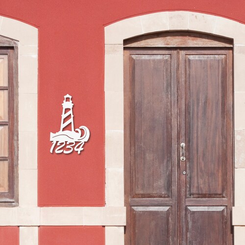 House Number Sign Lighthouse Address Plaque Address Sign - Etsy