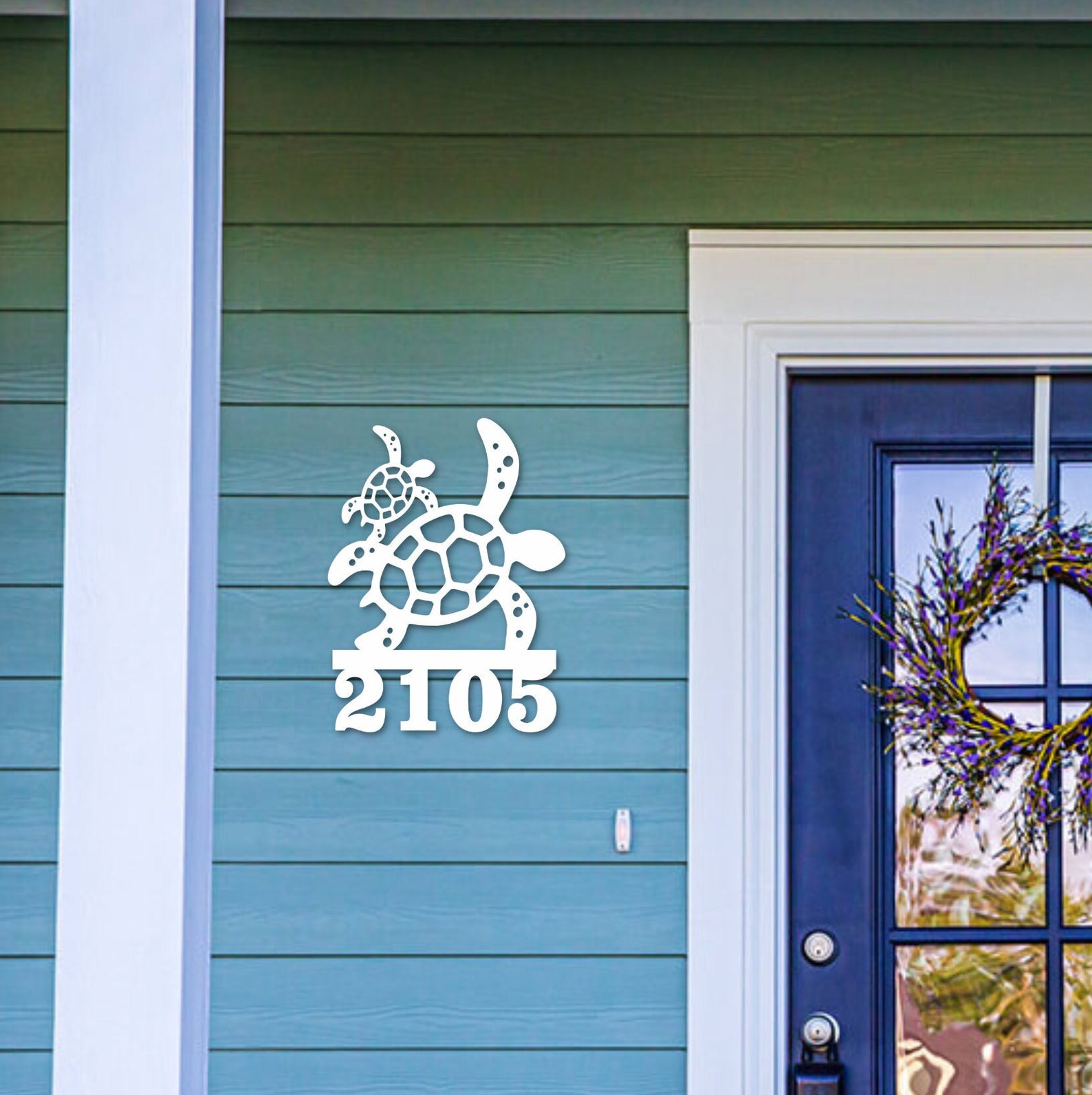 House Number Sign Turtle & Baby New Design Address Plaque - Etsy