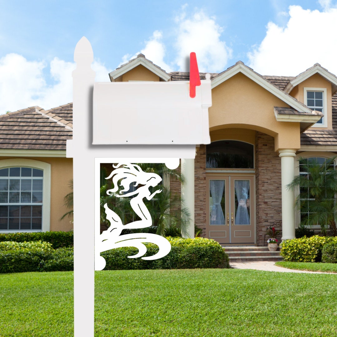 Mailbox Bracket - Mermaid, Large 16x21 Inch, Custom, Coastal, Tropical ...