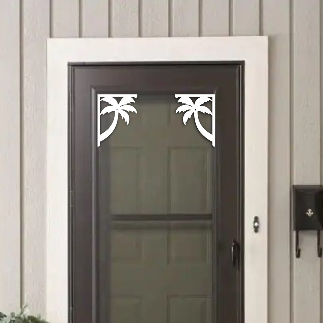 Screen Door Decor Palm Trees Small X2, Custom Mailbox, Bracket, Outdoor ...