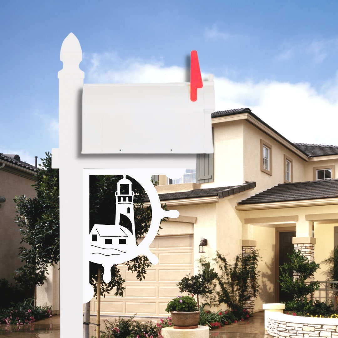 Mailbox Bracket - Ship's Wheel Lighthouse Large 16x21 Inch, Custom ...