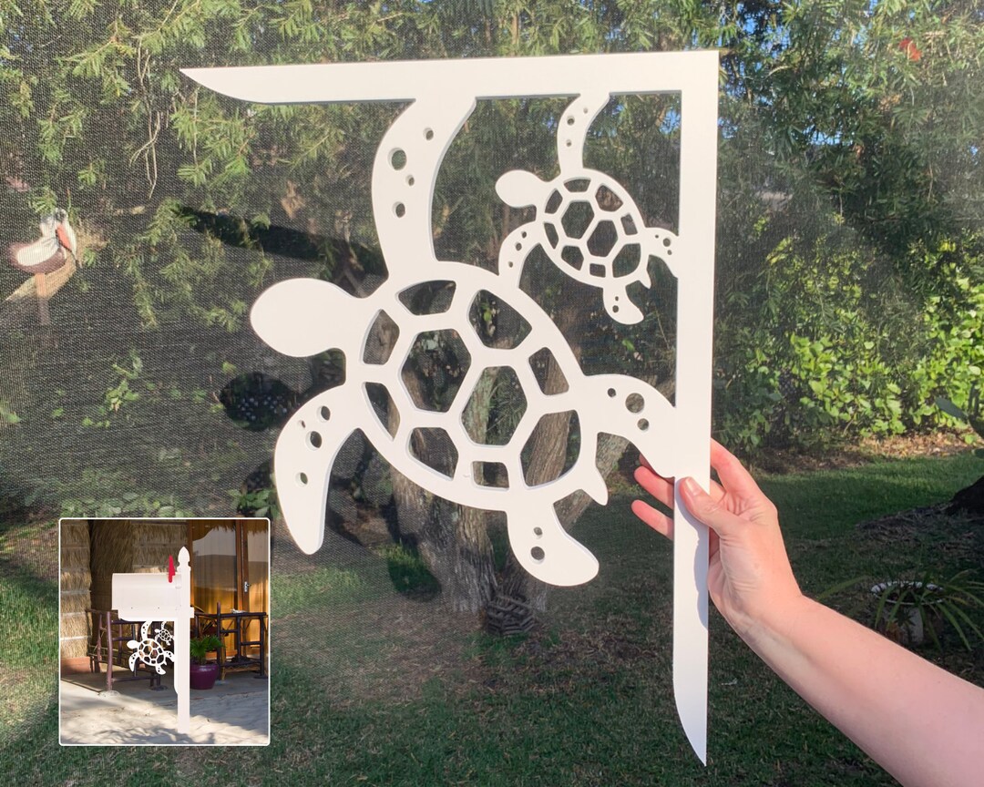 Mailbox Bracket - Turtle With Baby Large 16x21 Inch, Custom, Coastal ...