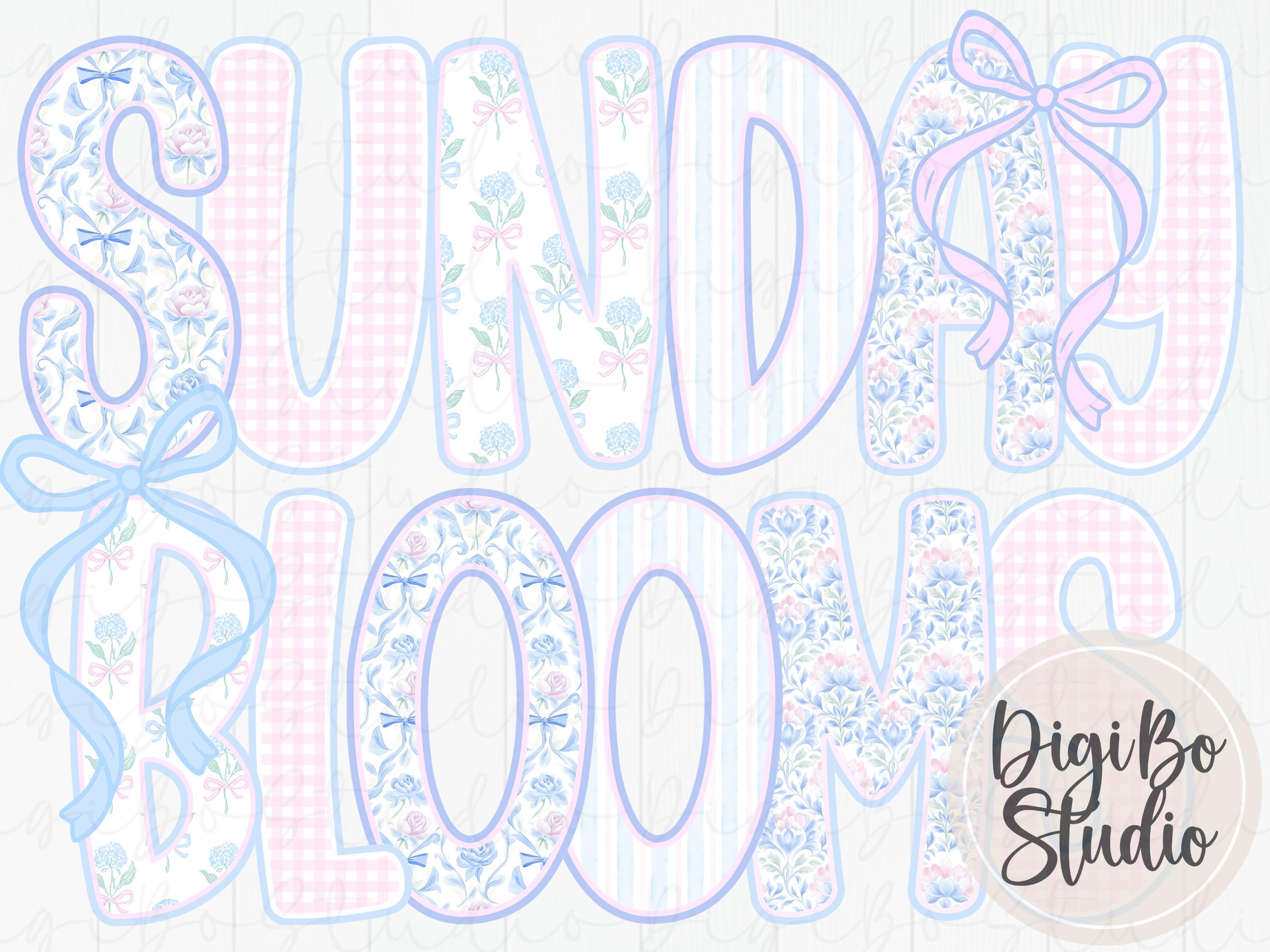 Grandmillennial Alphabet Set | Coquette Bows | Floral Hydrangeas ...
