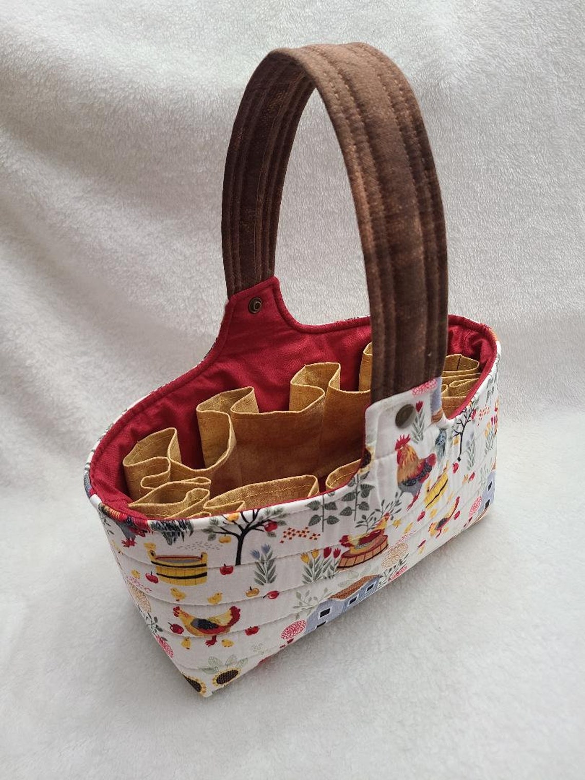 Egg Gathering Quilted Tote With Pockets - Etsy
