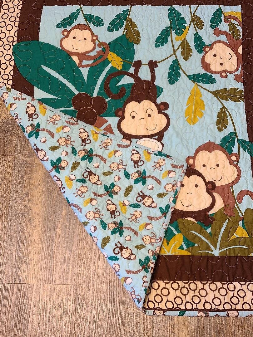 32"x37" Monkey Panel Quilt - Etsy