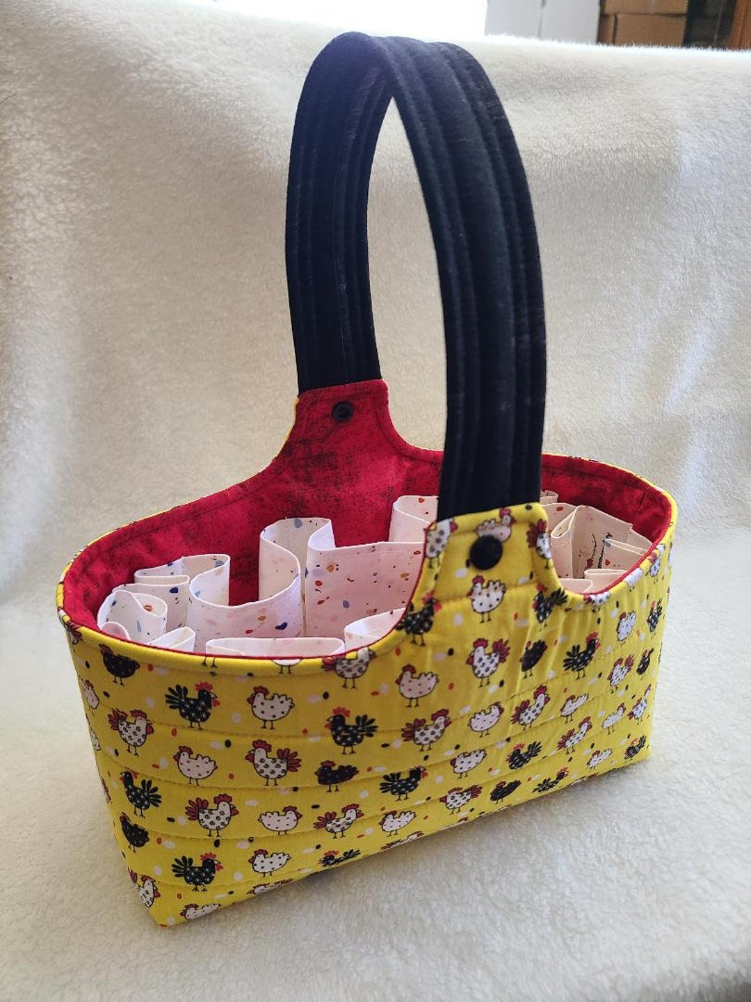 Egg Gathering Quilted Tote With Pockets - Etsy