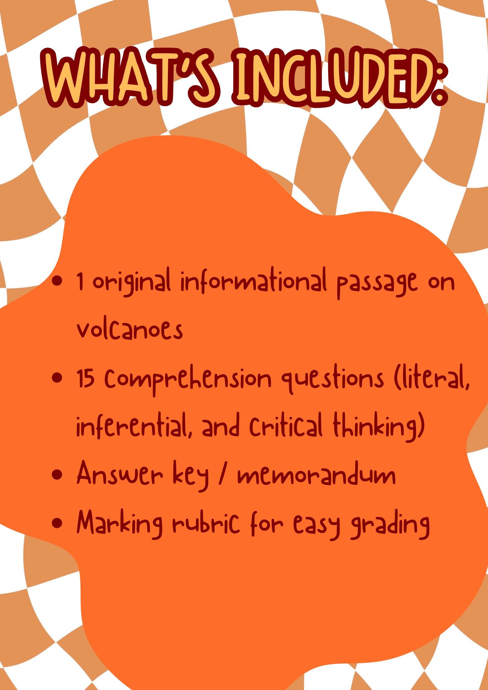 Grade 5 Reading Comprehension | Volcanoes Informational Text ...