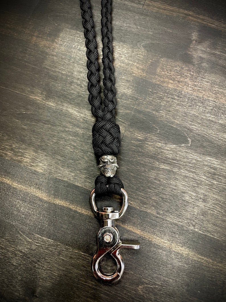Tactical Black Custom Paracord Key Lanyard | Etsy