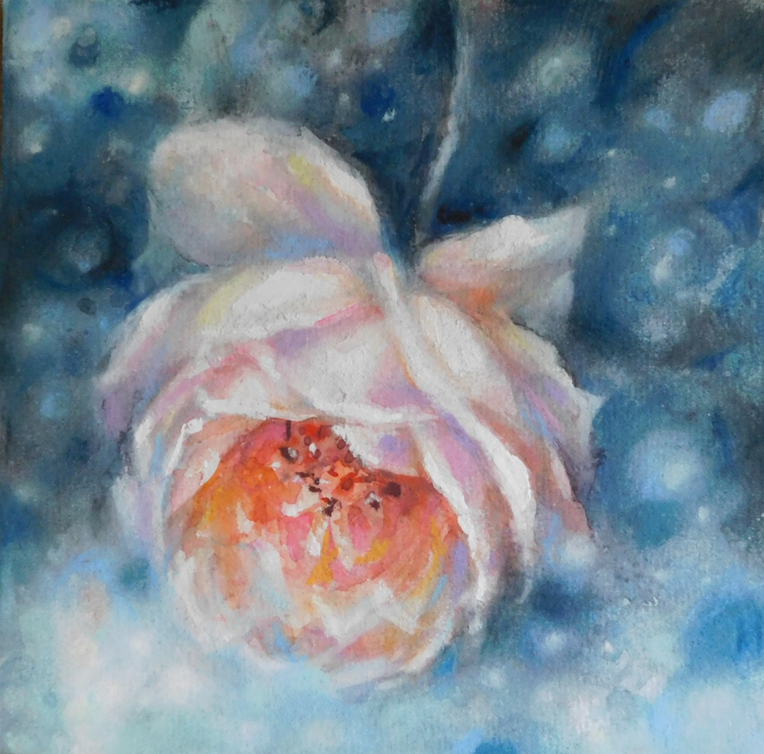 Original Pastel Painting, Pink Rose, Pastel Painting, Fantasy, Wall Art ...