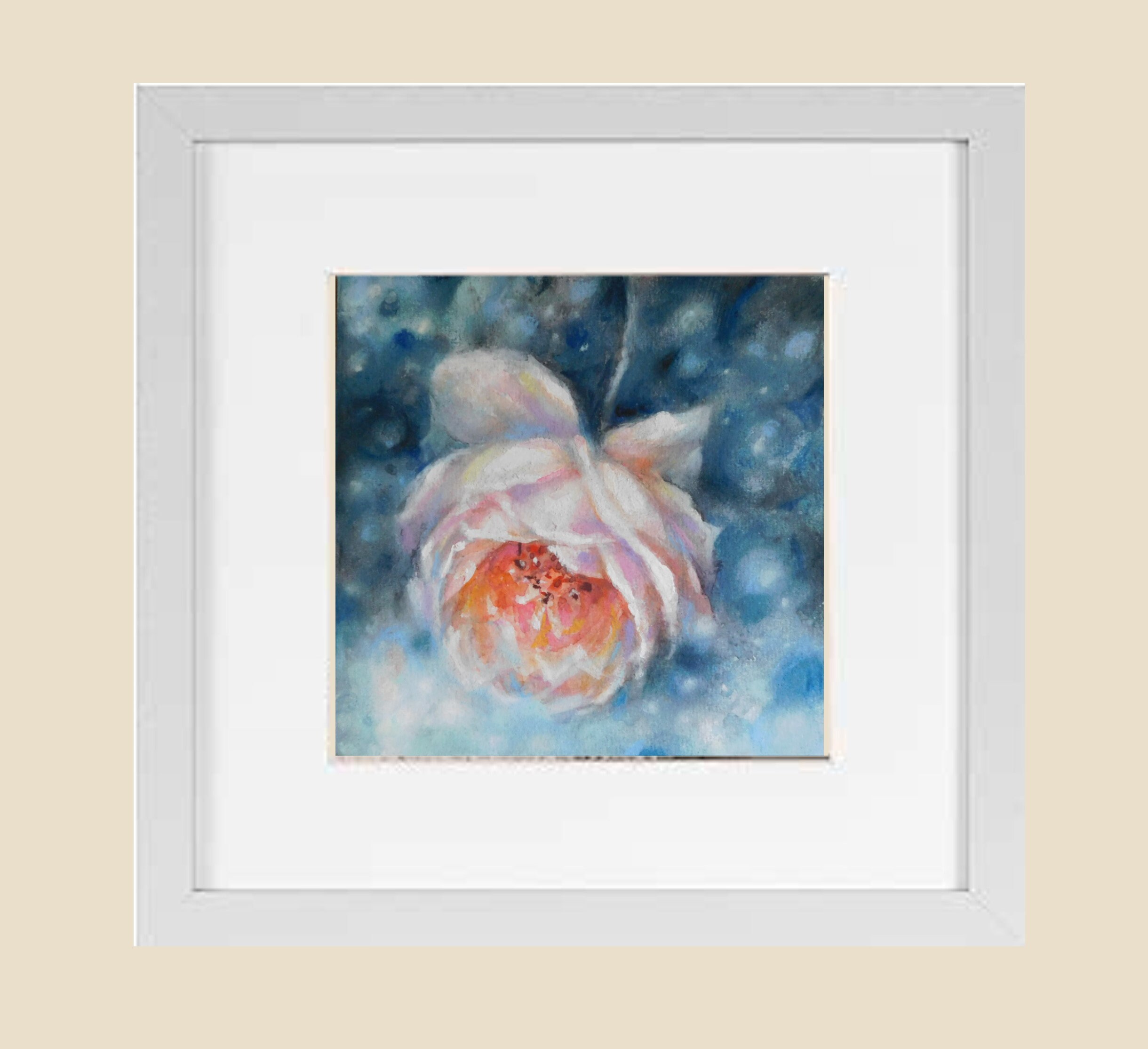 Original Pastel Painting, Pink Rose, Pastel Painting, Fantasy, Wall Art ...