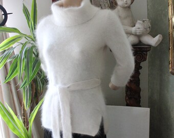 White angora sweater | Etsy