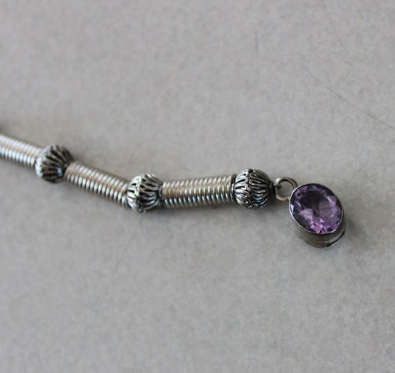 Vintage Heavy Artist Designed Sterling Silver Amethys… - Gem