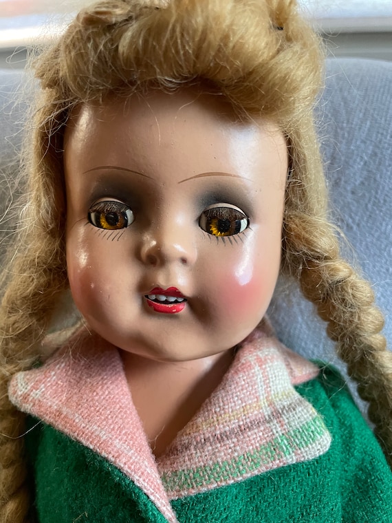 Beautiful Vintage 17 Composition Doll With Mohair Wig - Etsy