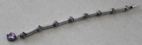 Vintage Heavy Artist Designed Sterling Silver Amethys… - Gem