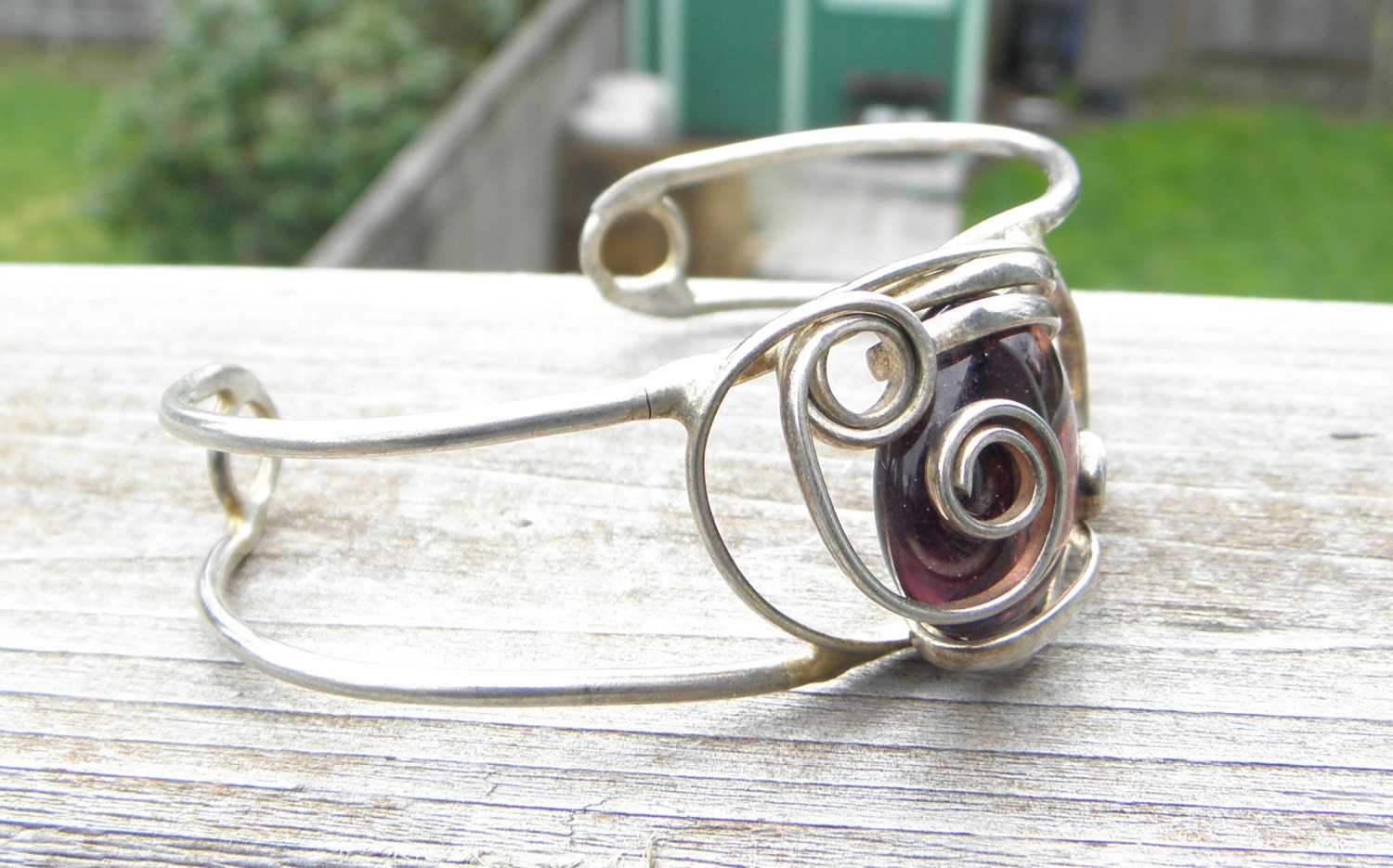 Unique Vintage Sterling Silver Wire Wrapped Bracelet With | Etsy