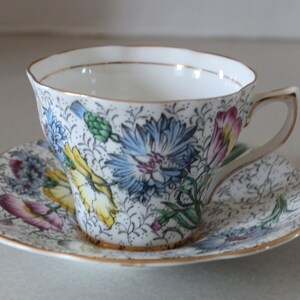 Unique Rosina Tea Cup and Saucer Floral Pattern With Poppies - Etsy