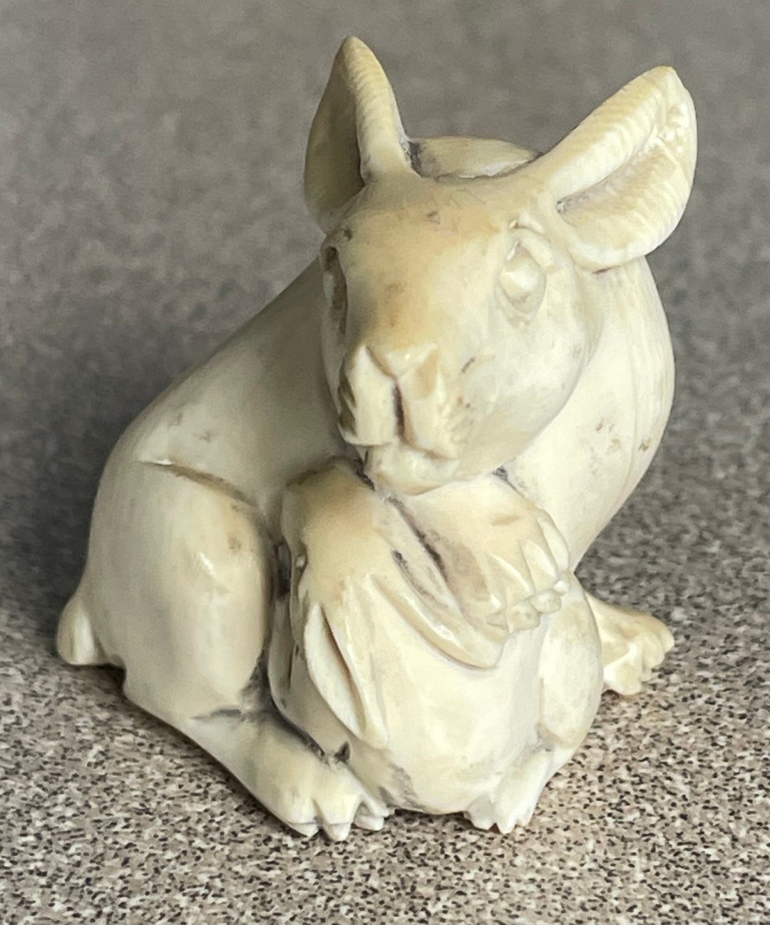 Vintage Japanese Hand Carved Antler Mother Rabbit and Baby Netsuke Artist Signed - Etsy