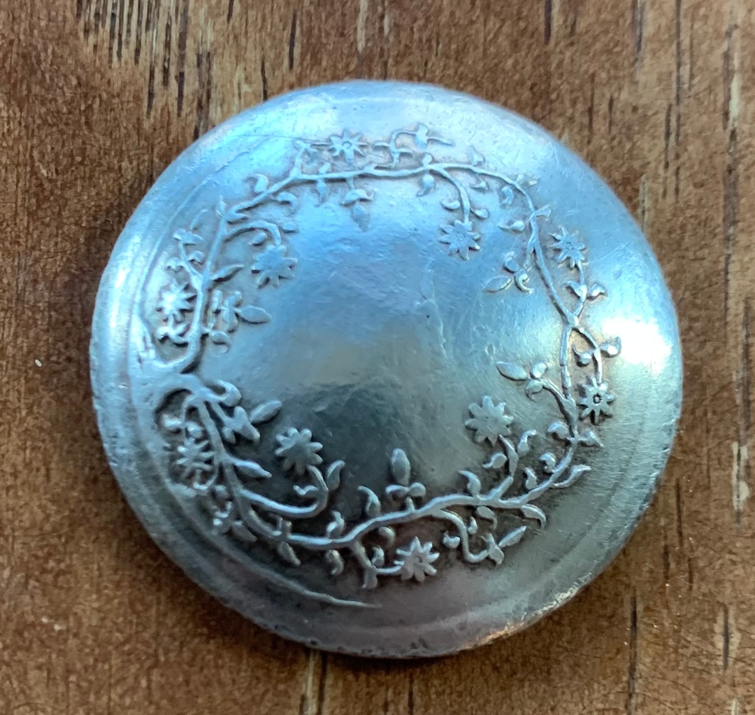 Heavy Victorian Sterling Silver Button Pin - Etsy