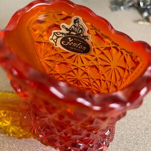 Vintage Fenton Amber Glass Shoe Boot With Original Sticker Tag - Etsy