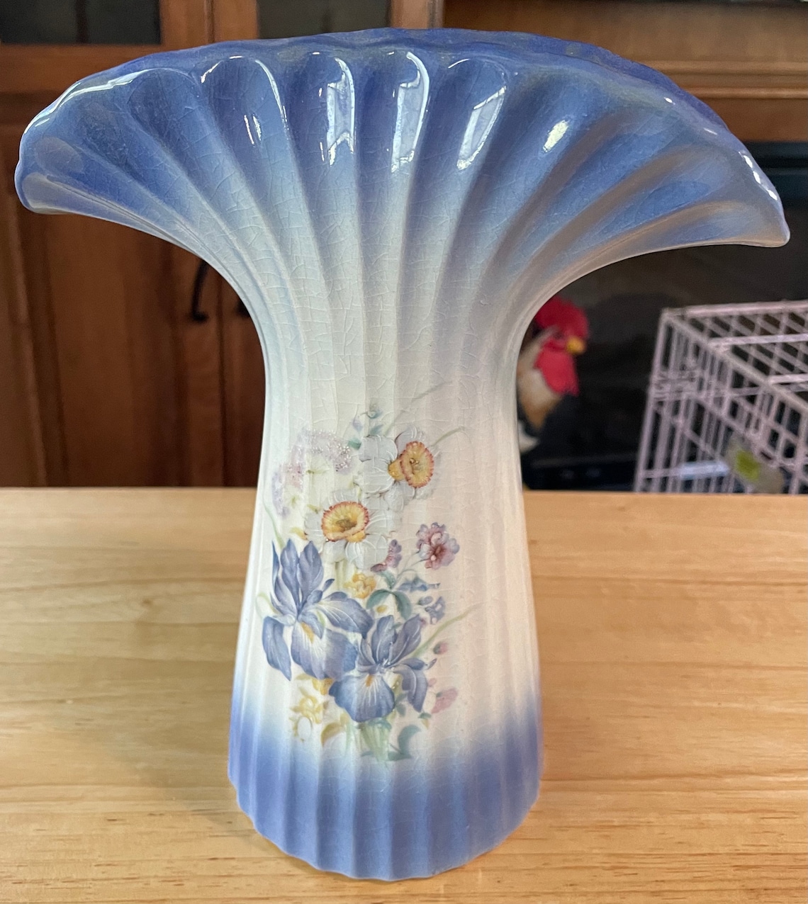Beautiful and Unique Large Signed McCoy Vase with Flower | Etsy