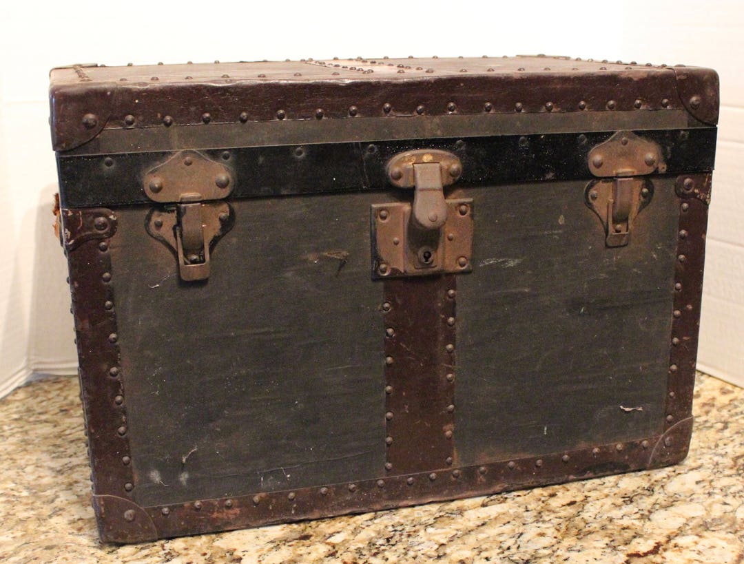 Antique Miniature Salesman Sample Steamer Trunk Doll Case - Etsy