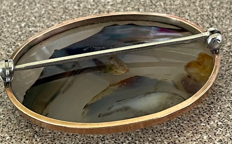 Beautiful Vintage Agate Brooch Pin Banded in 10k Gold - Etsy