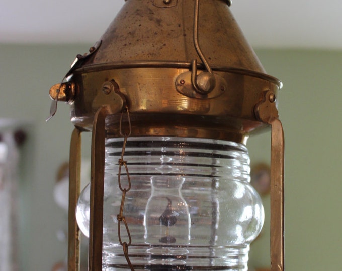 Vintage Solid Brass Ships Lantern Hanging and Electrified on - Etsy