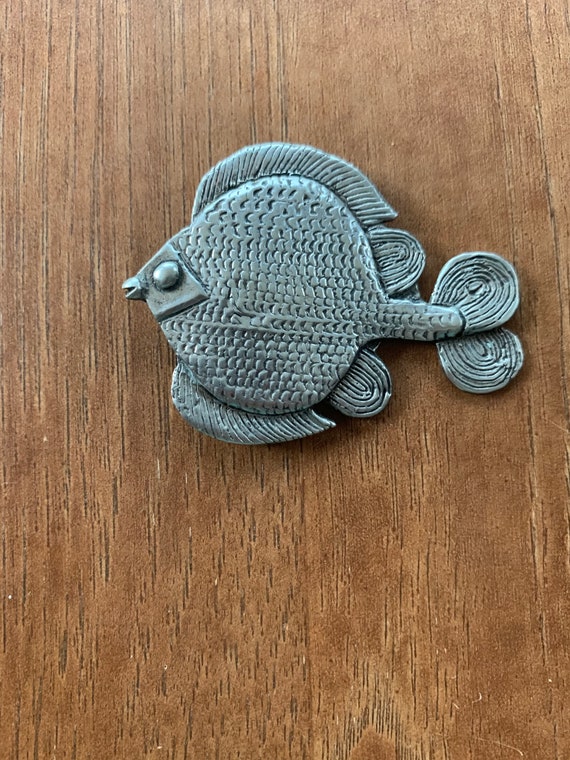 Huge Vintage Custom Artist Signed Sterling Silver Fis… - Gem