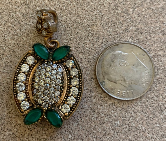 Stunning Emerald and Crystal Sterling Silver Turkish … - Gem