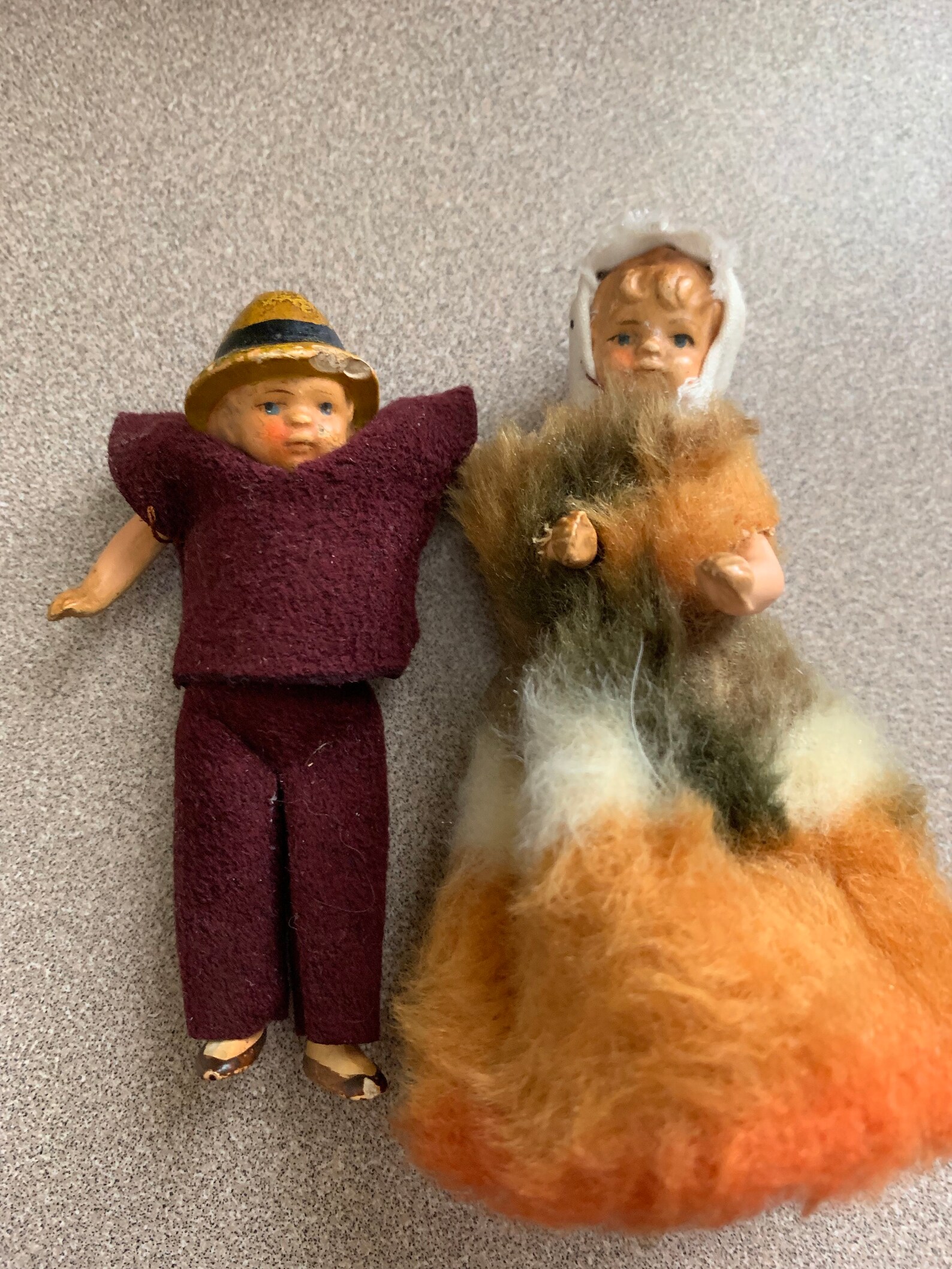 Antique Chalkware Dolls Pair With Jointed Arms Made in Germany - Etsy