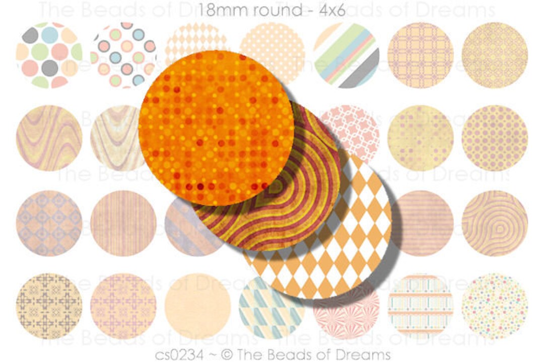 18mm Circle Round Orange - 4x6 - Image for Cabochon - 18mm Round ...