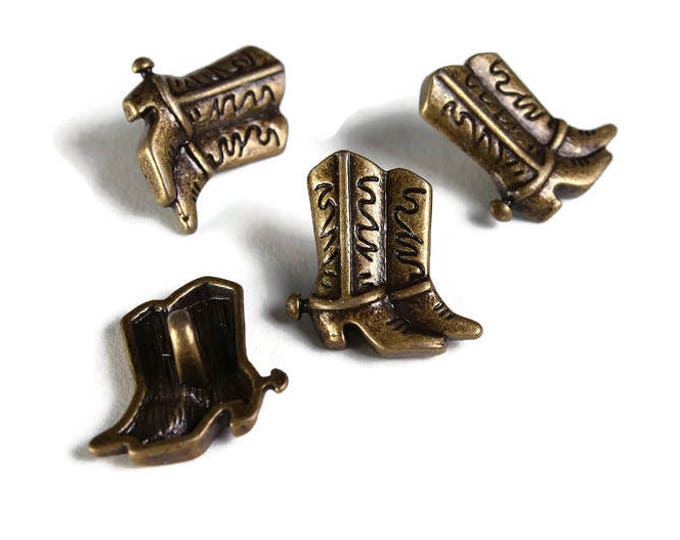 Cowboy Boot Buttons Antique Brass Cowgirl Boot Buttons Shank Buttons ...
