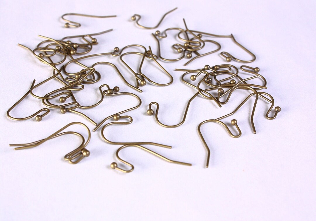 Antique Brass Earring Hooks Antique Brass Ear Wire French Hook Style ...