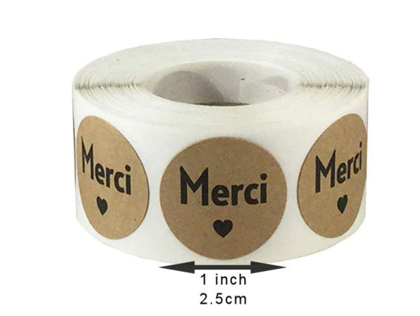 Merci Sticker French Thank You Message Merci Heart Label - Etsy