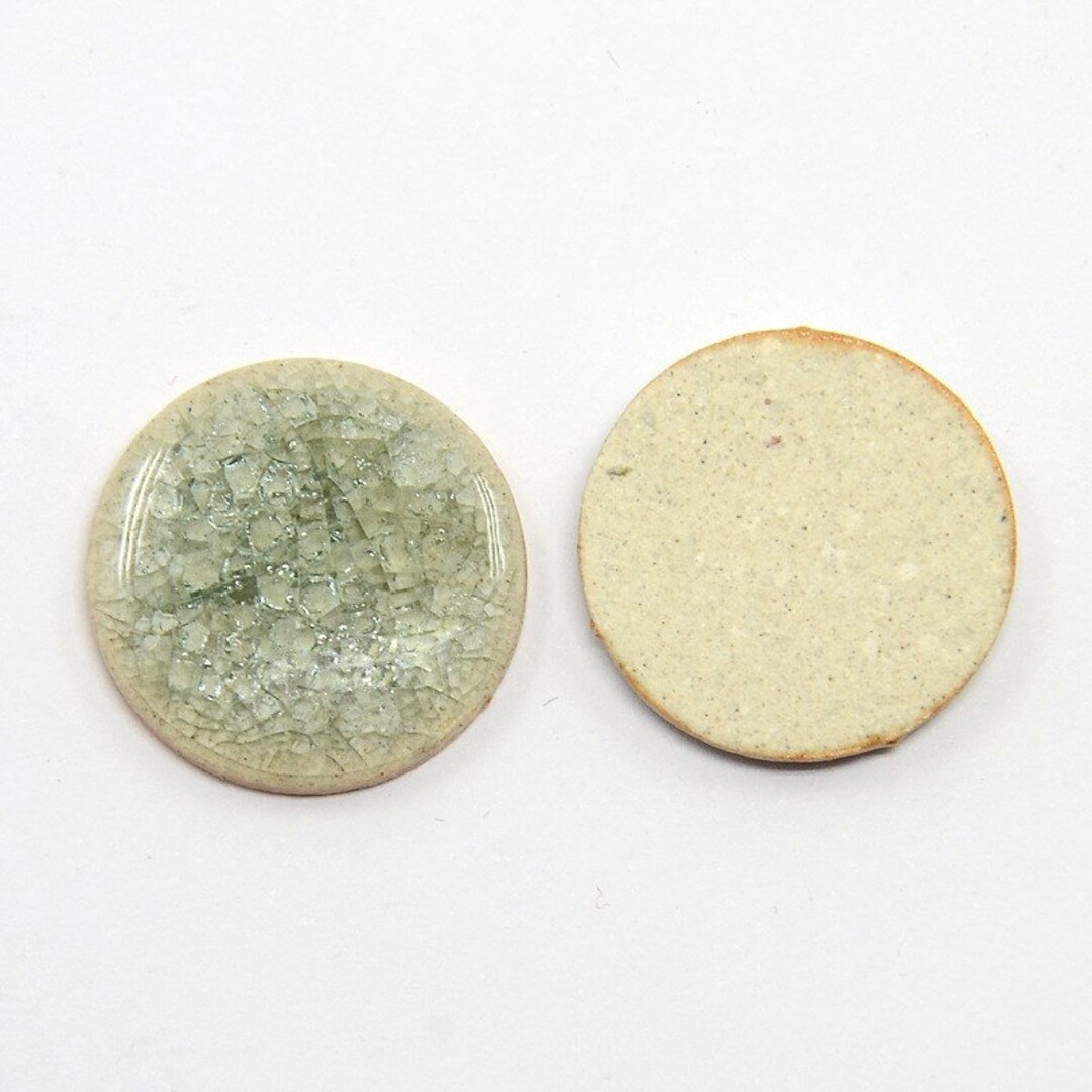 20mm Green and Cream Handmade Porcelain Cabochons 20mm - Etsy