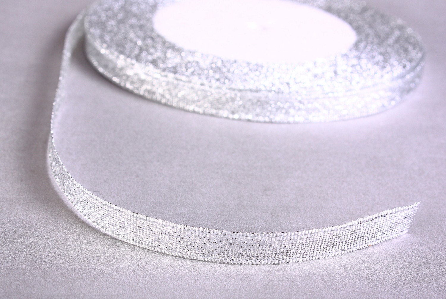6mm Silver Sparkle Ribbon Satin Ribbon Metallic Sparkle - Etsy UK